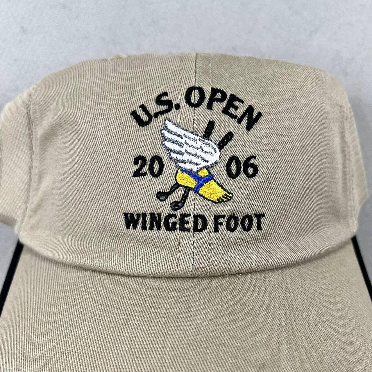 US Open Golf Hat Cap Trucker Strapback Tan Winged... - Depop