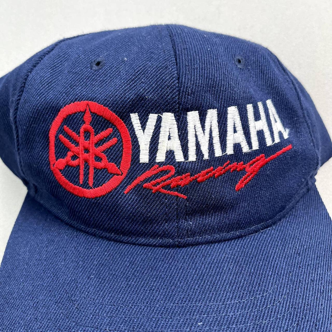 Vintage Yamaha Racing Hat Cap Strapback Navy Blue... - Depop