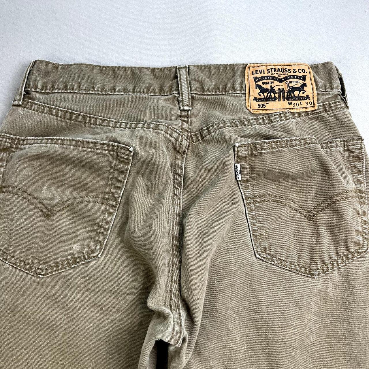 Levis 505 Jeans Mens 30x30 Tan Denim Regular Fit