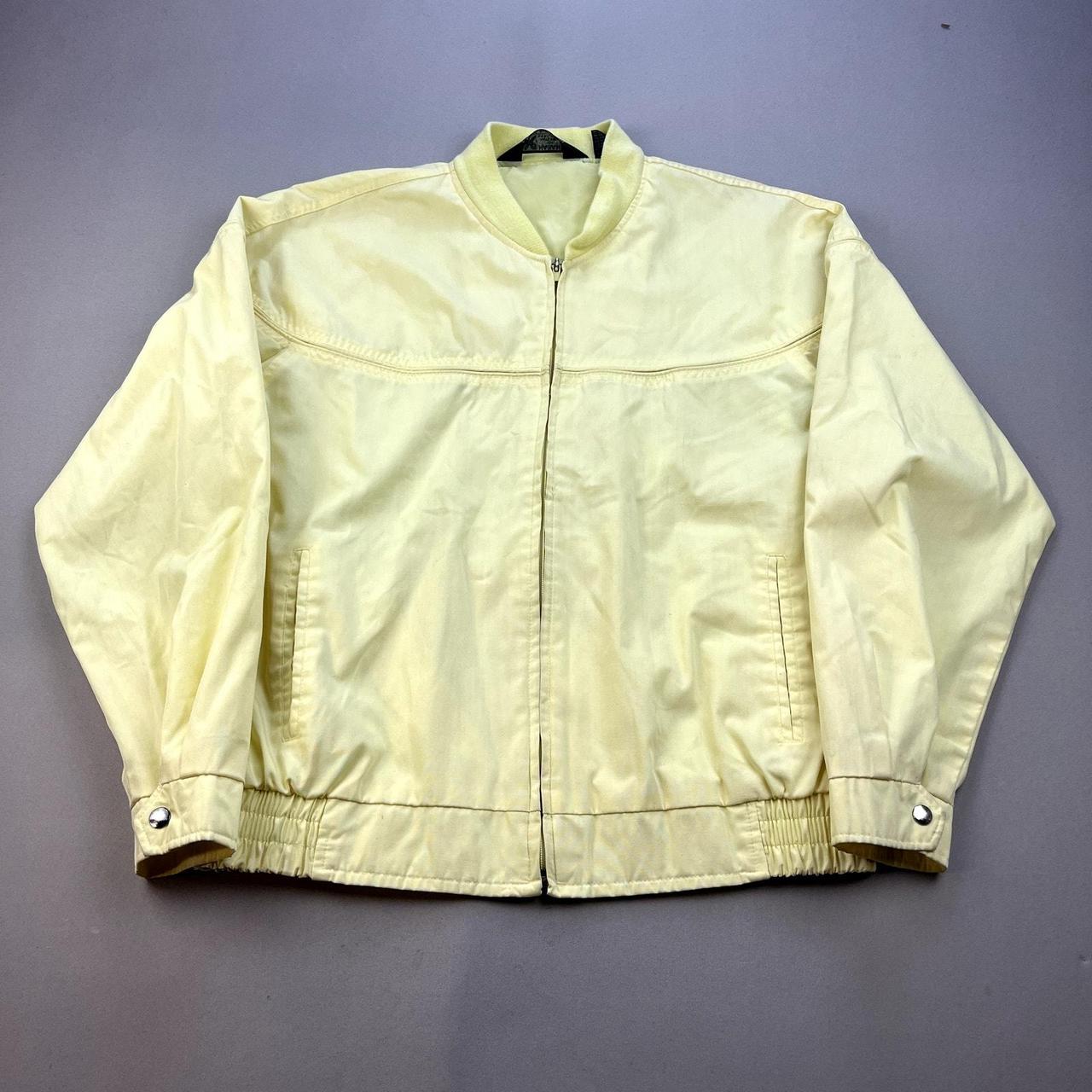 Vintage Haband Work Jacket Adult Large Yellow Bomber... - Depop