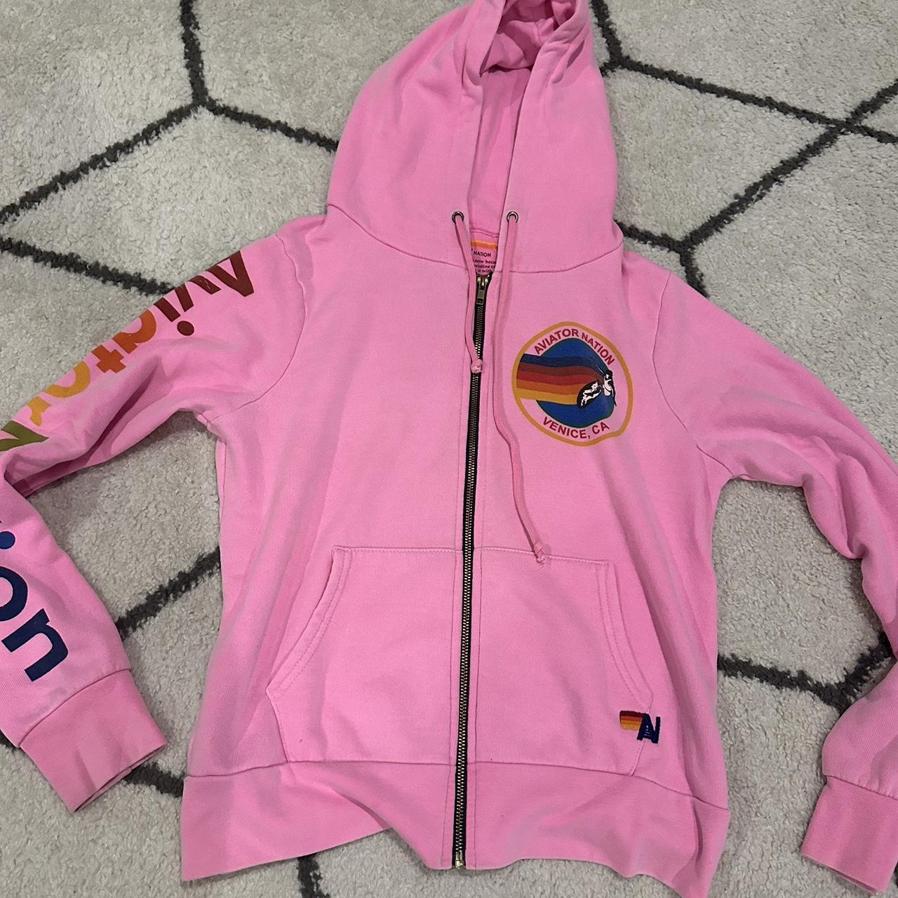 small pink aviator nation zip up -message me before... - Depop
