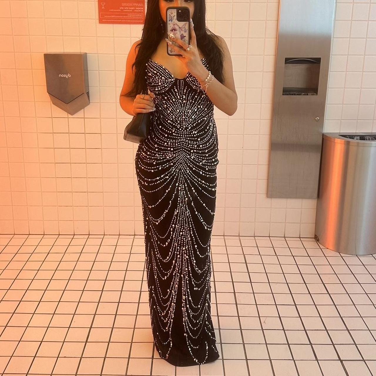 BLACK BODY CON PROM DRESS size: women’s size... | Depop