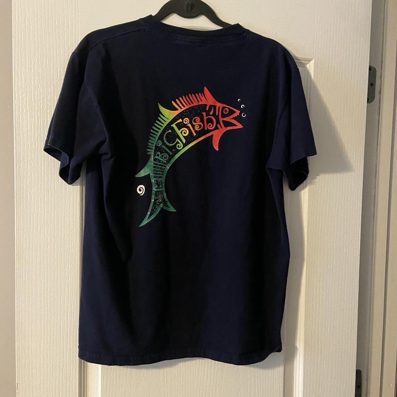vintage 90s black big fish t shirt best fits s-l... - Depop