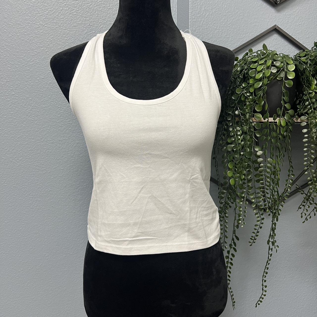 basic white racer back tee ***disclaimer Please... - Depop
