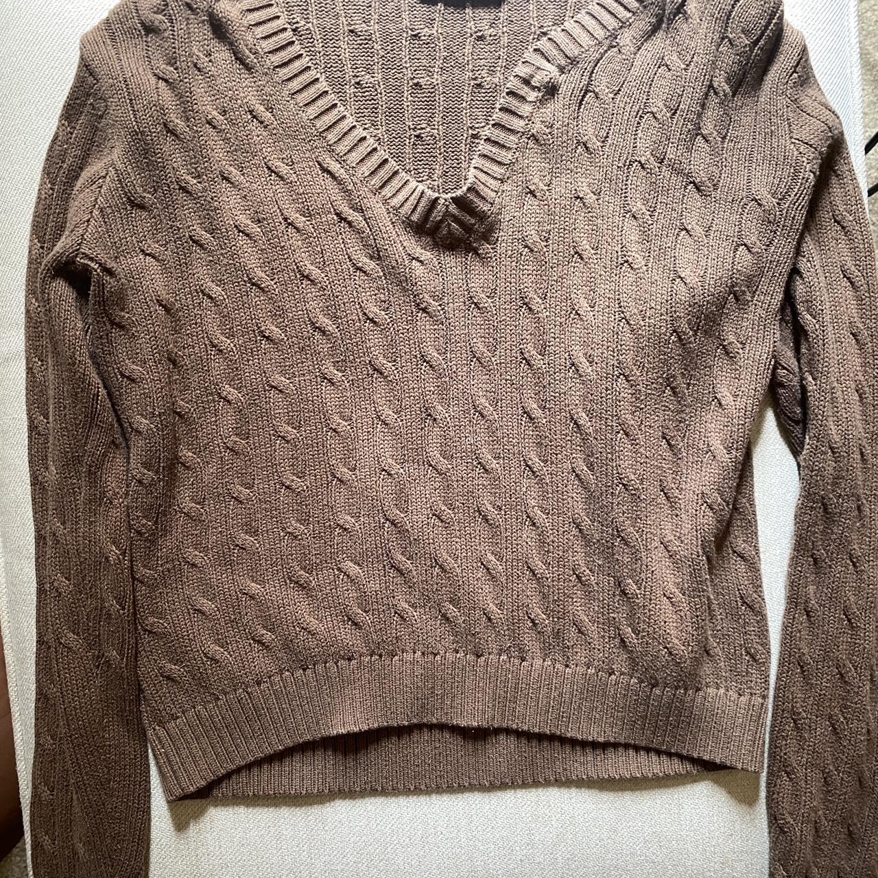 cute brown brandy Melville sweater (willing to... - Depop