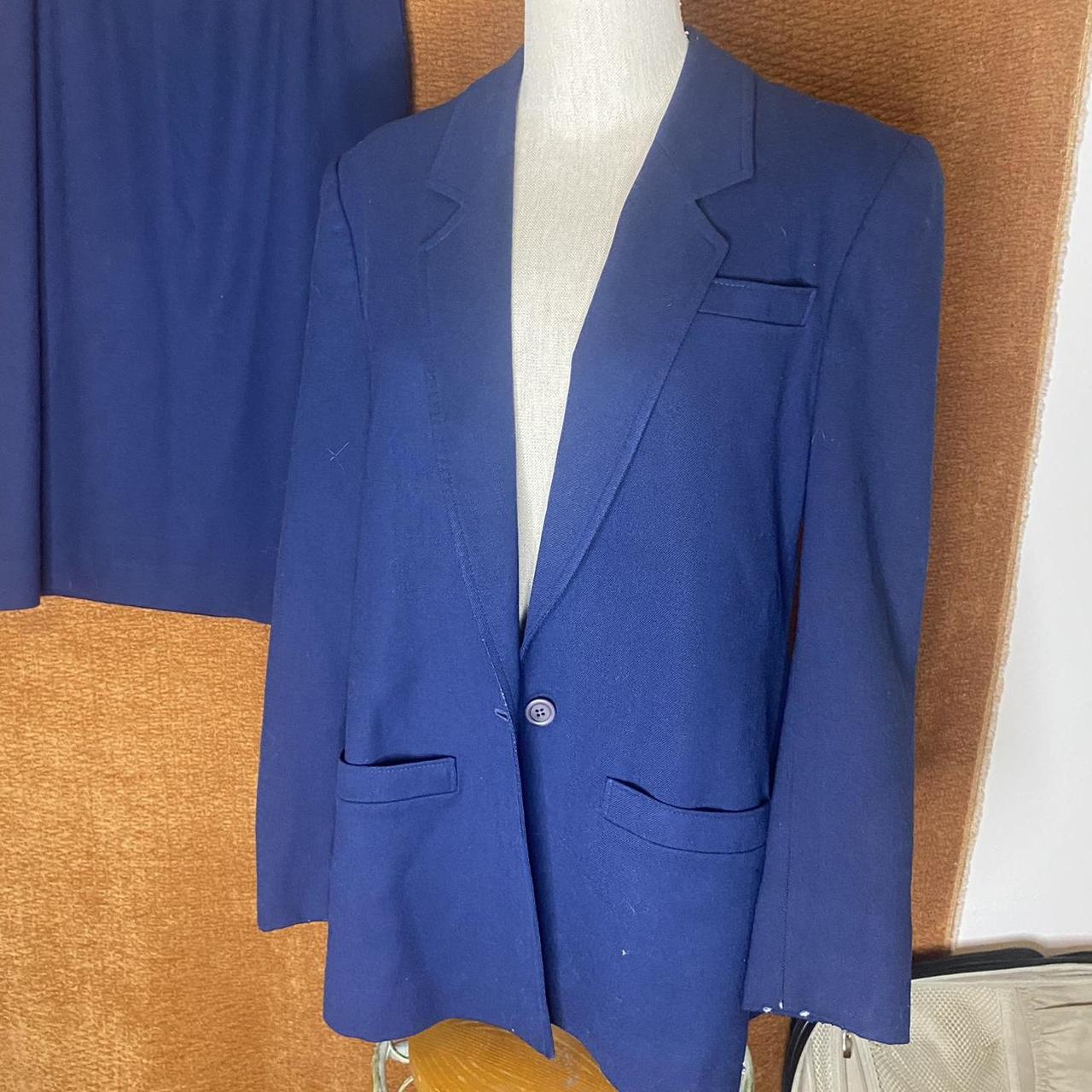 Navy wool suit set, size 4. Clothing Info: Brand-... | Depop