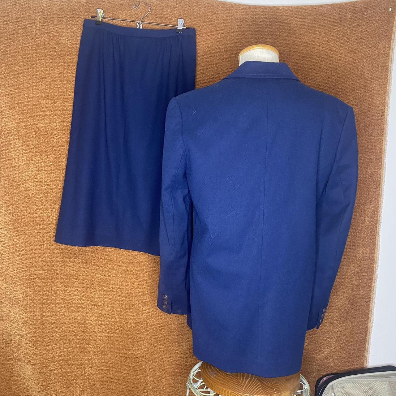 Navy wool suit set, size 4. Clothing Info: Brand-... | Depop