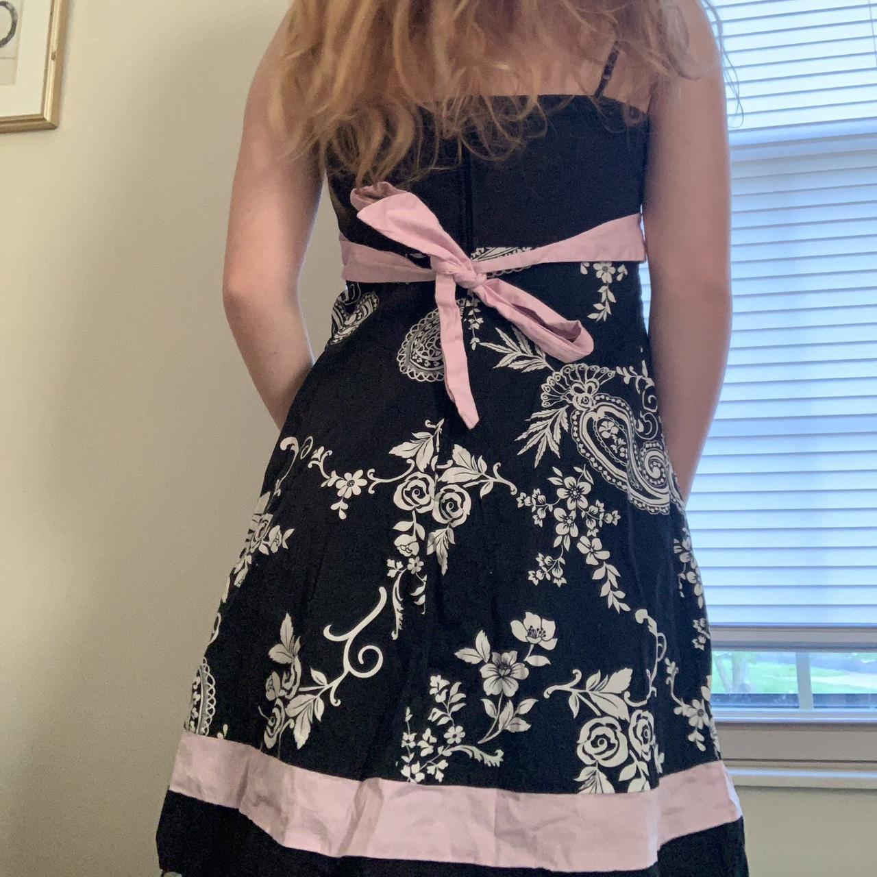 ruby rox size small pink black and white dress💝 will... - Depop