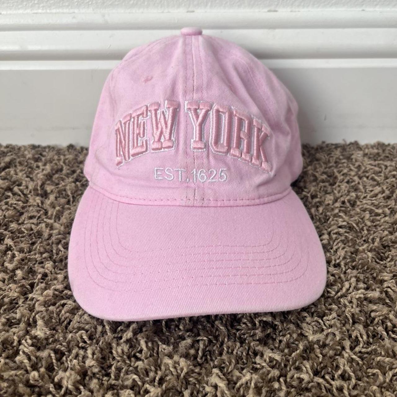 Pink New York hat with adjustable back! - Depop