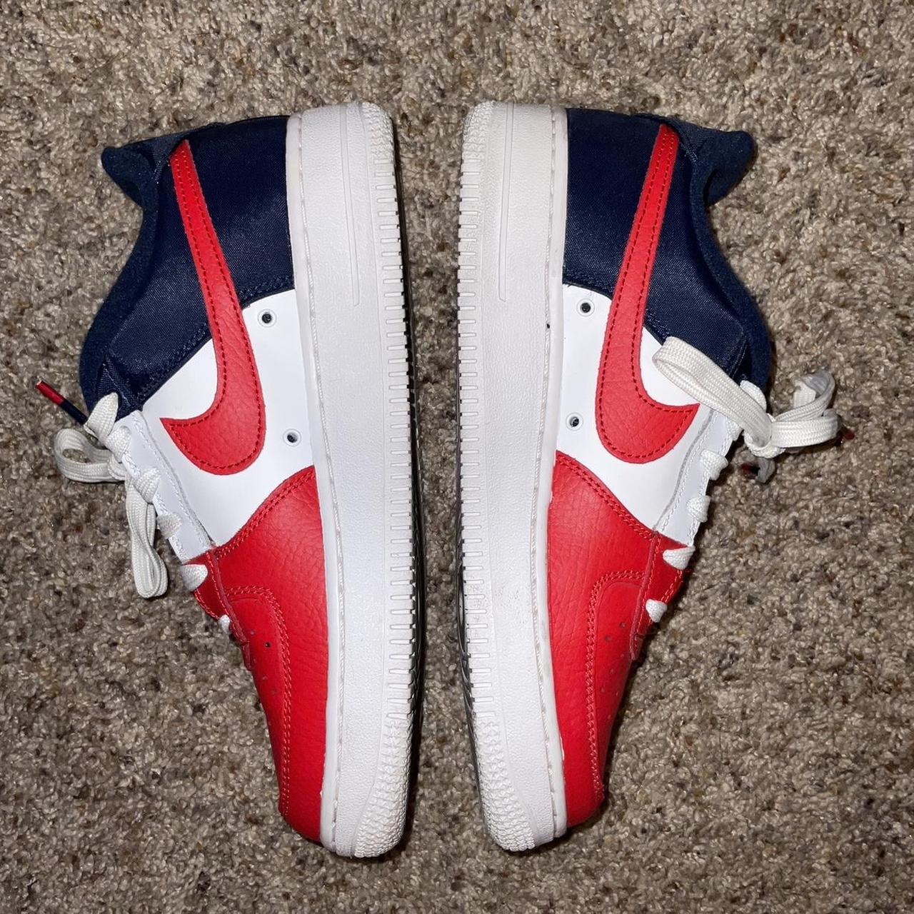 Red White and Blue Nike Air Force Ones In great... - Depop