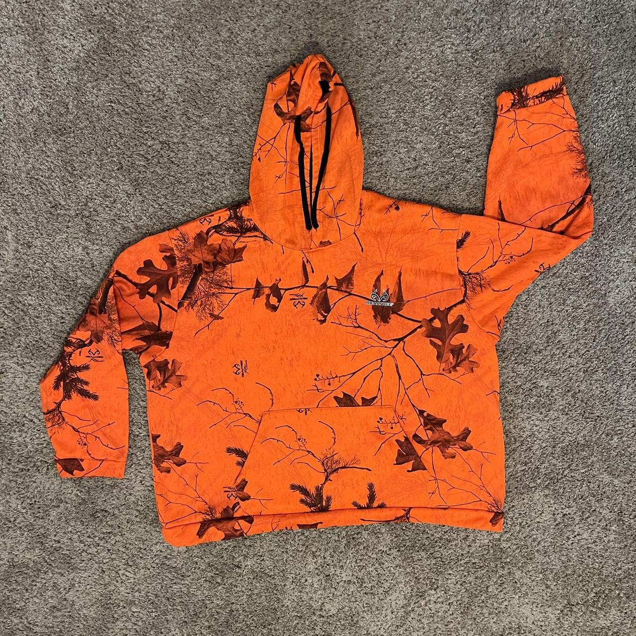 REALTREE Orange and black camouflage hoodie #camo... - Depop