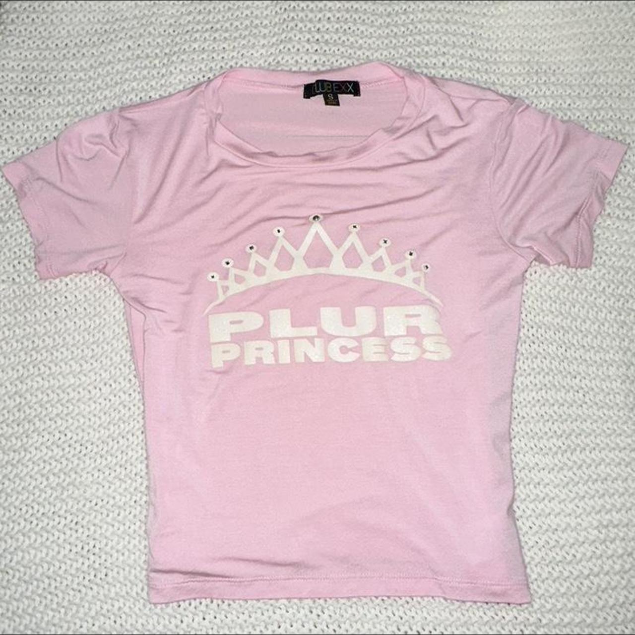 PLUR PRINCESS Baby Tee size S random brand but... - Depop