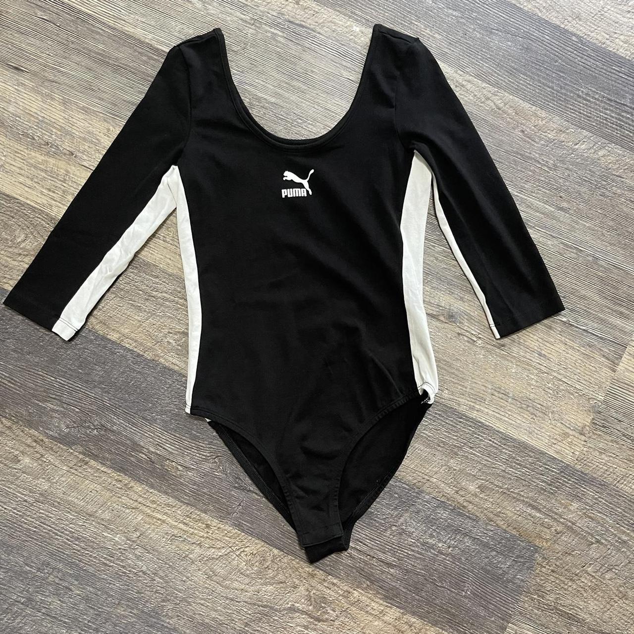NEW Puma logo 3/4 sleeve bodysuit athleisure size... - Depop