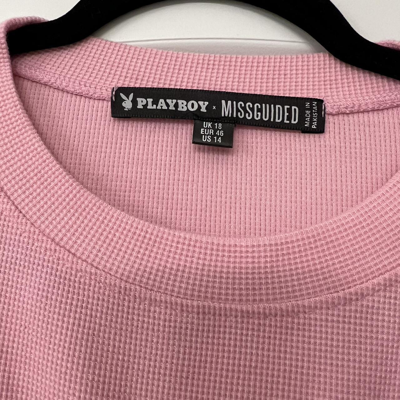 MISSGUIDED PLAYBOY WAFFLE T SHIRT SIZE US 14 (size... - Depop
