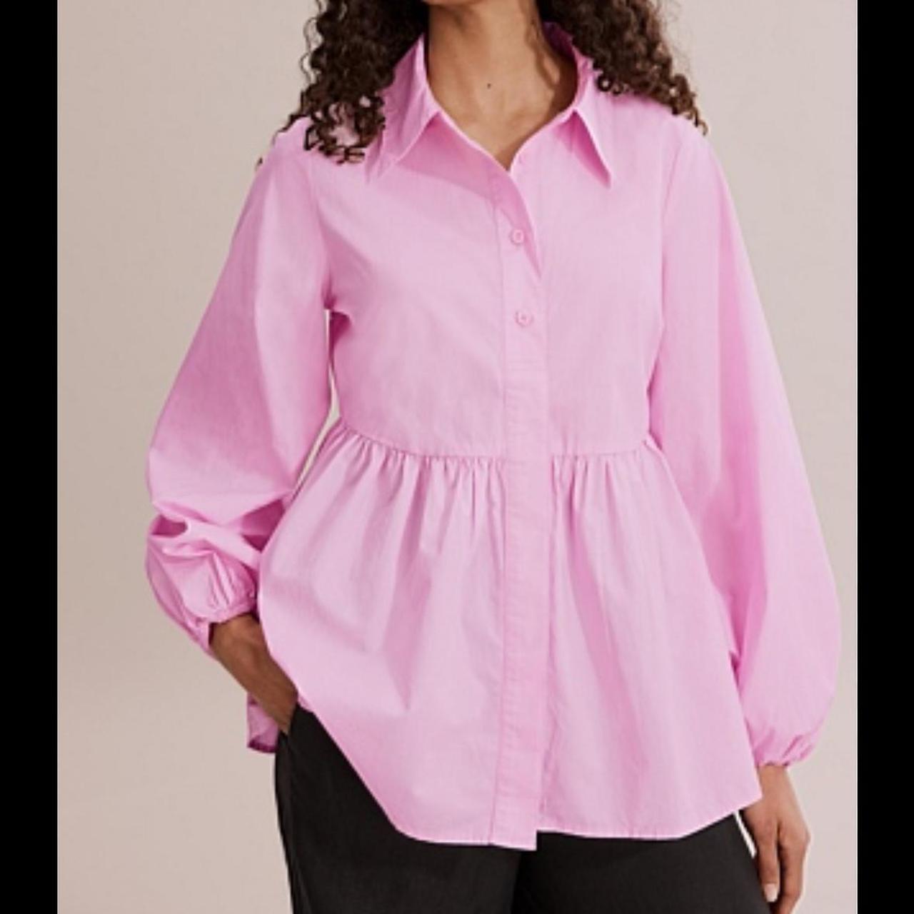 Country road pink peplum top, needs an iron! Size 6... | Depop