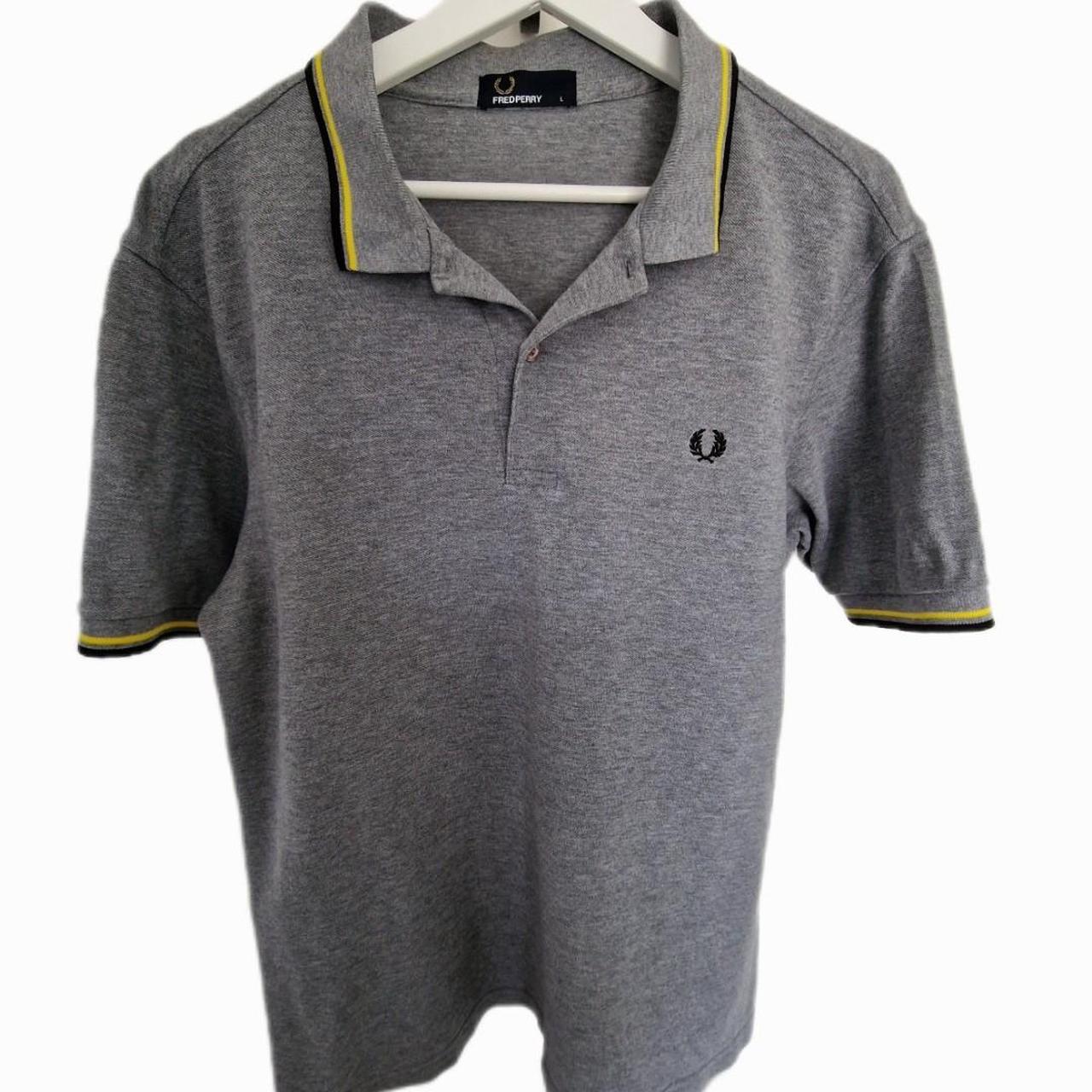 Grey Fred Perry Polo Shirt. Size... - Depop
