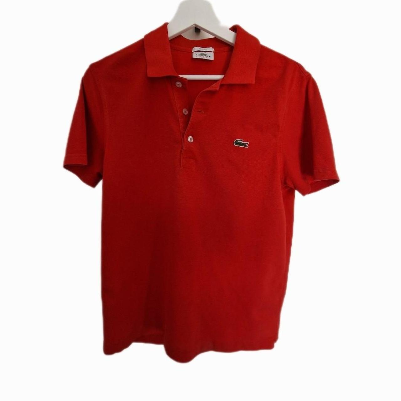 Red Lacoste Polo Shirt. Size... - Depop