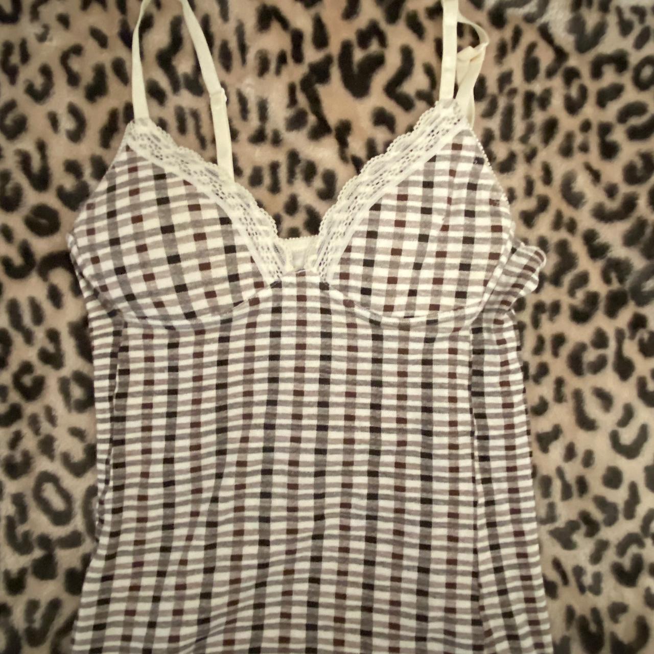 coquette vintage checkered lace corset #y2k #90s... - Depop