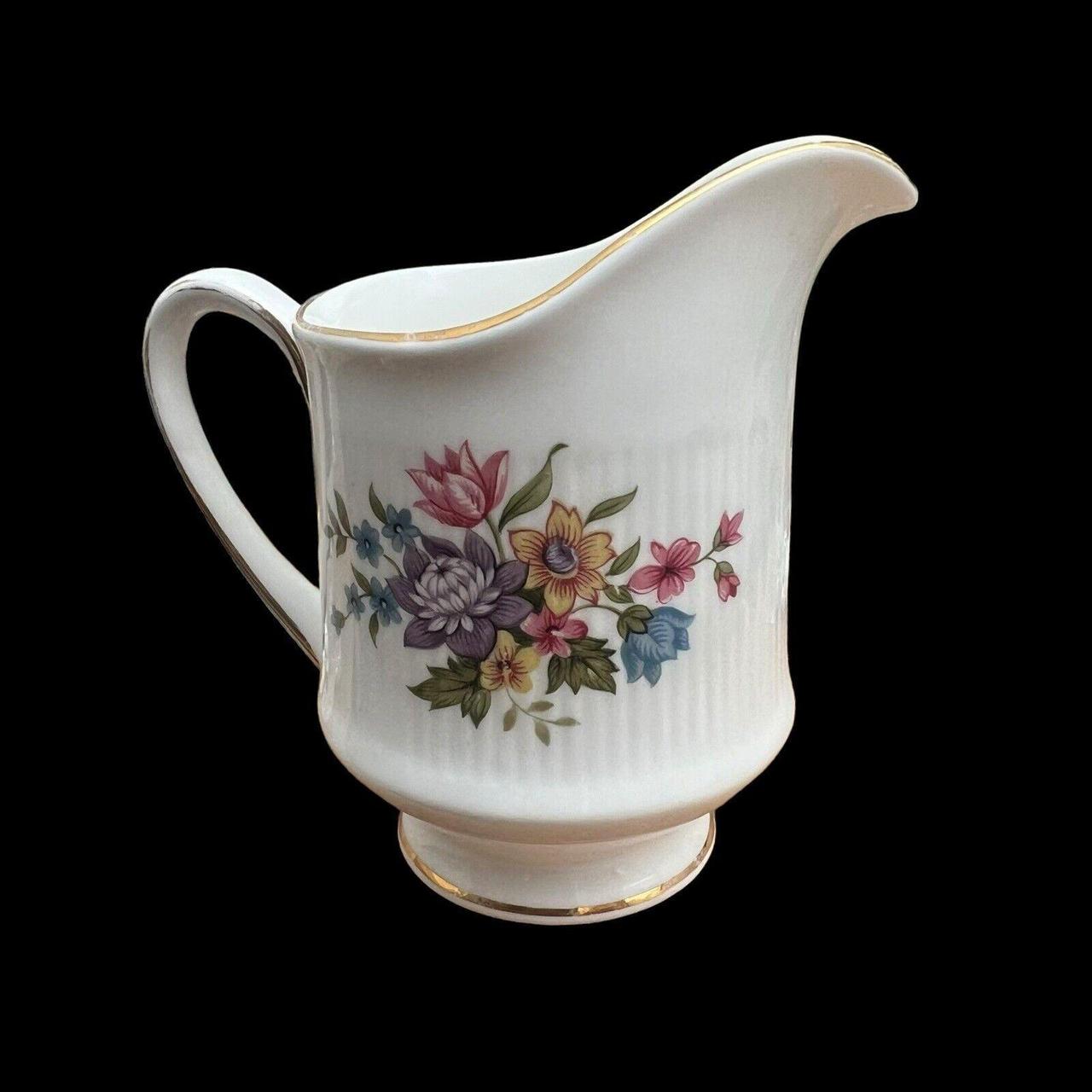 Paragon White Porcelain Creamer Lavinia With Floral... | Depop