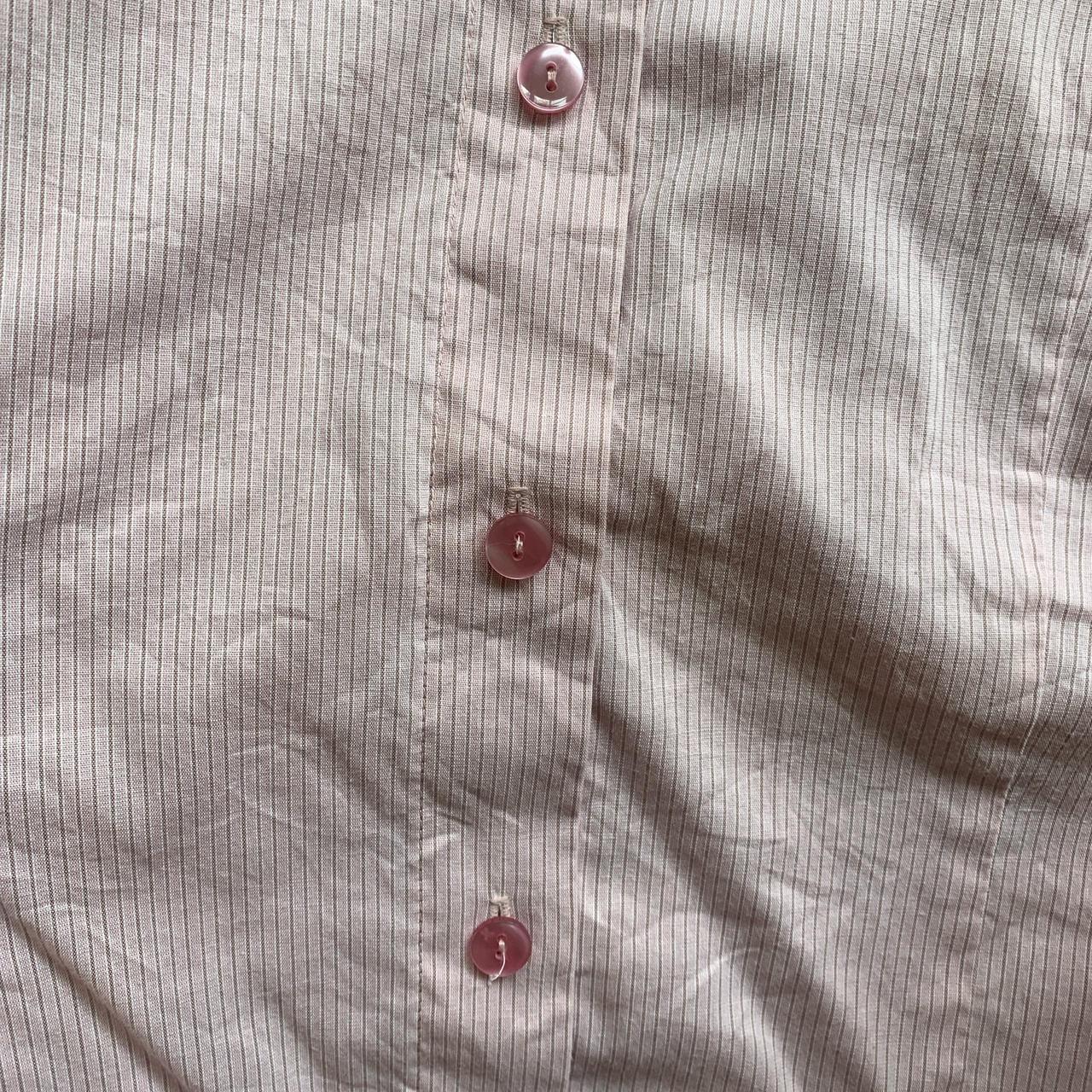 Very cute little light pink pinstripe button up... | Depop