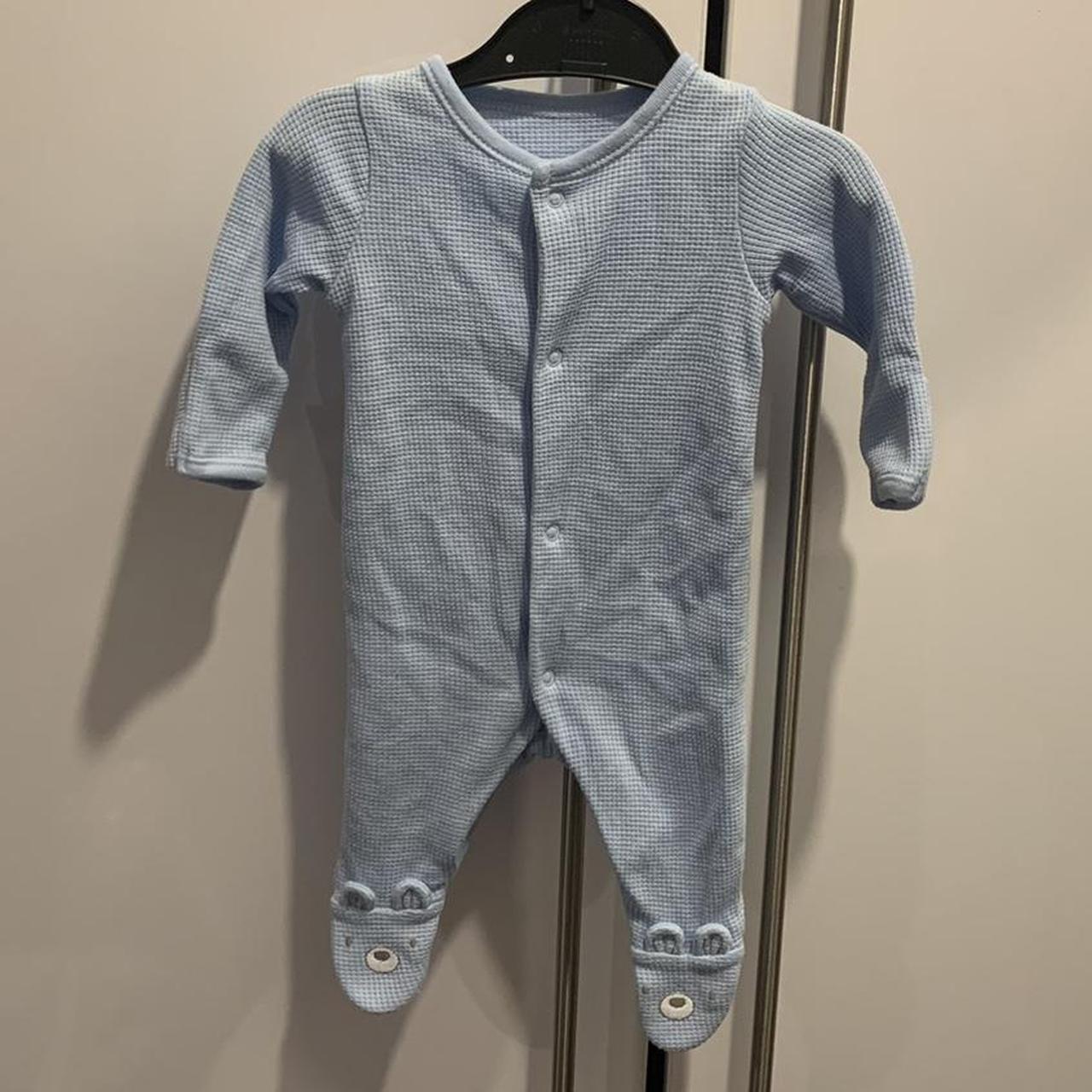 Newborn blue bear sleepsuit - worn a couple times... - Depop