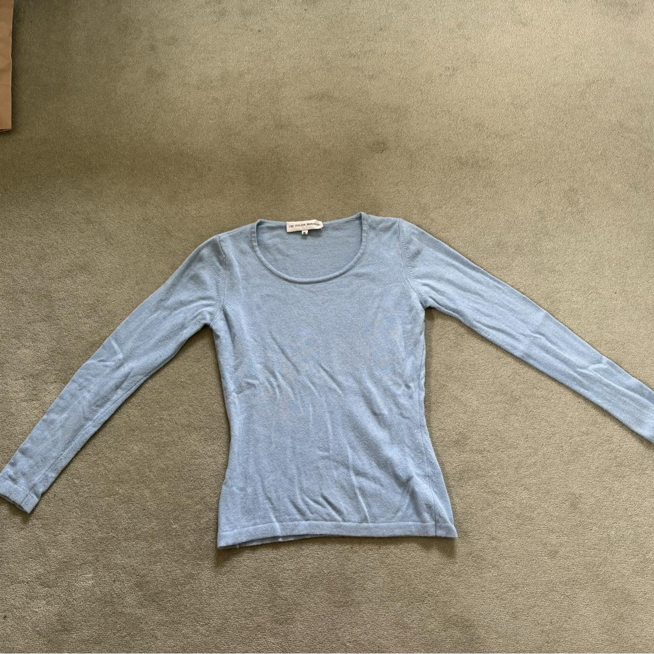 Angora blue wool scoop neck sweater jumper so so... - Depop