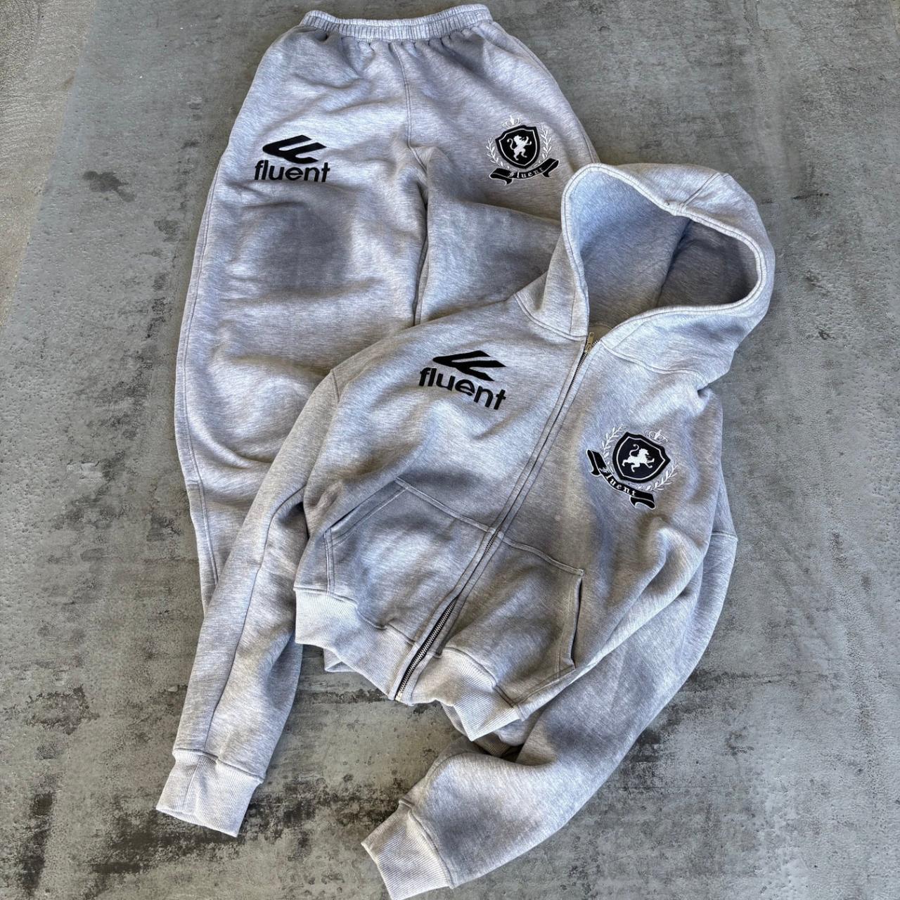 Fluent Crested Grey Sweat Set Heavy weight & cozy... | Depop