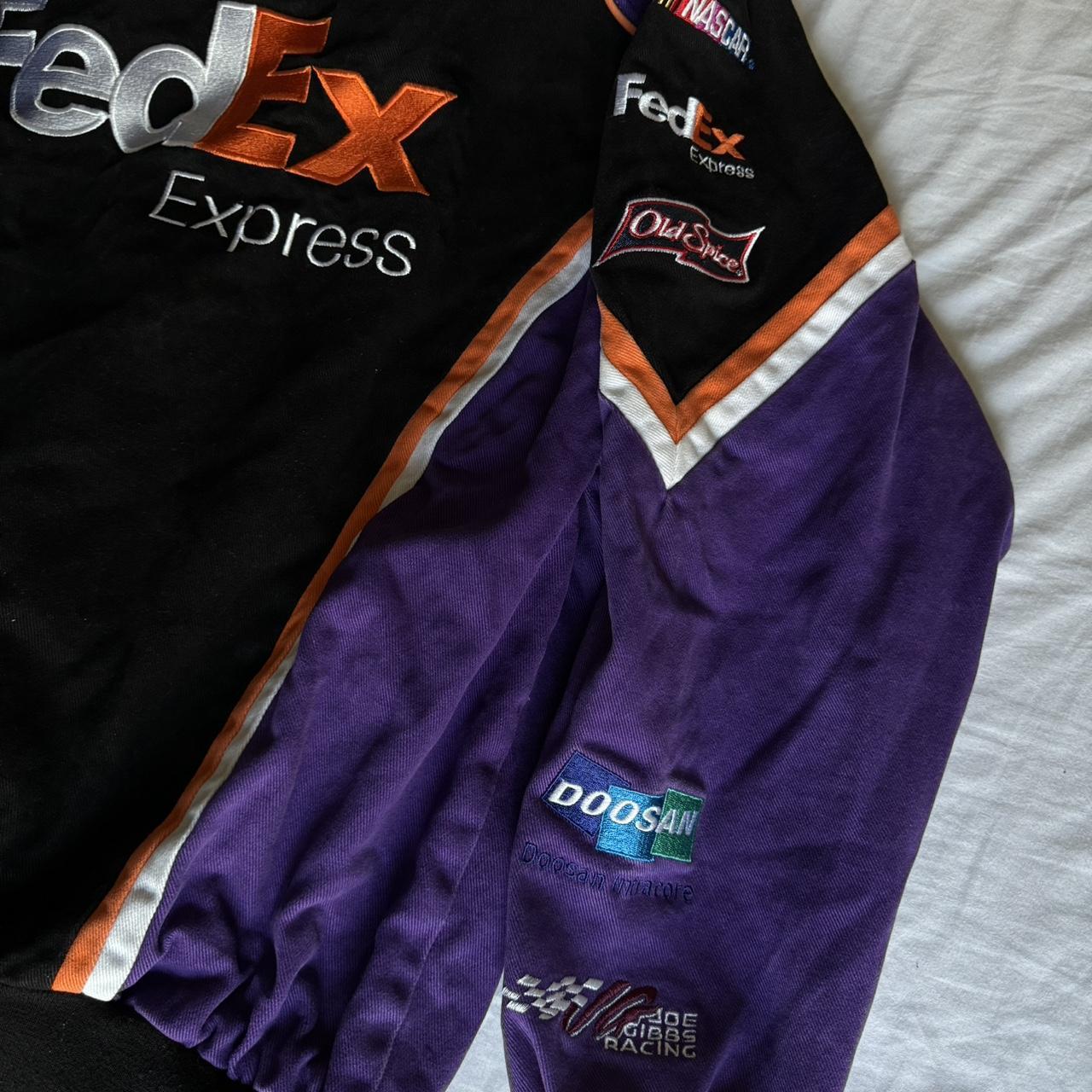 Vintage FedEx Nascar Race Car Jacket Lightly... - Depop