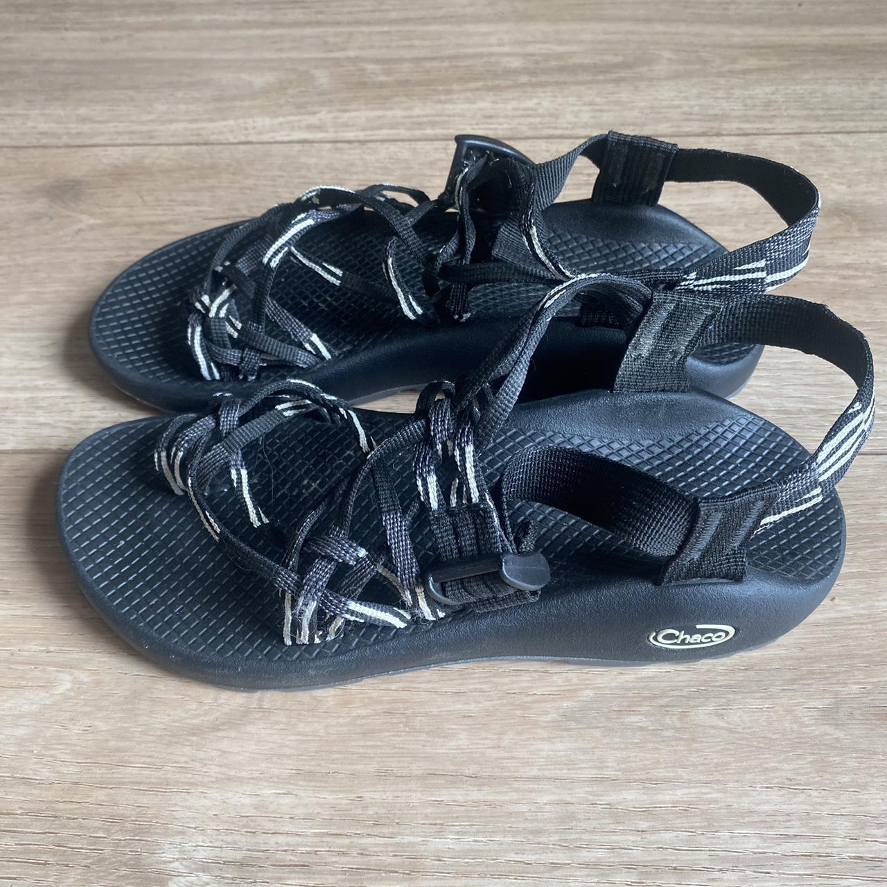 ~black and white chaco sandals ~not sure of the... - Depop