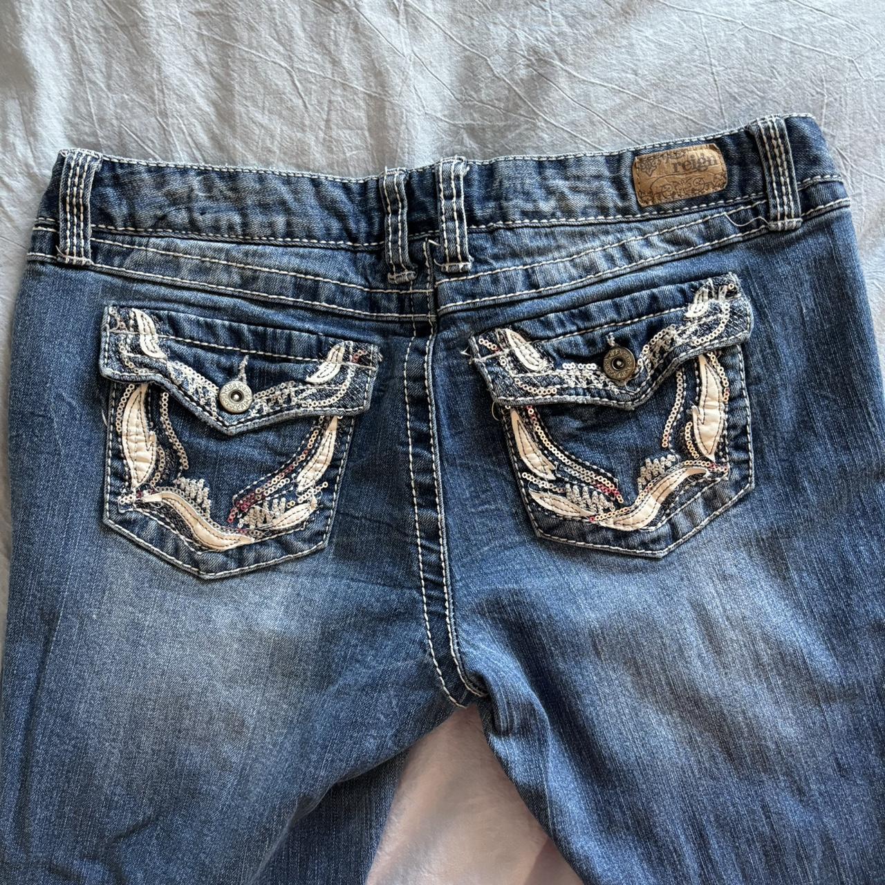 reign jeans super cute y2k style 💓 fun detailed... - Depop