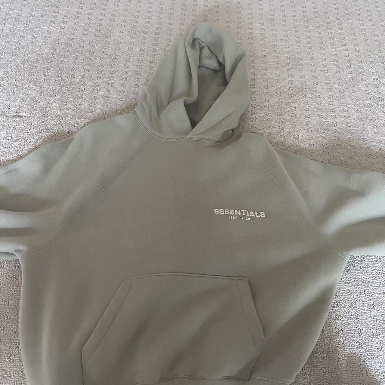 gray essentials fear god hoodie - Depop