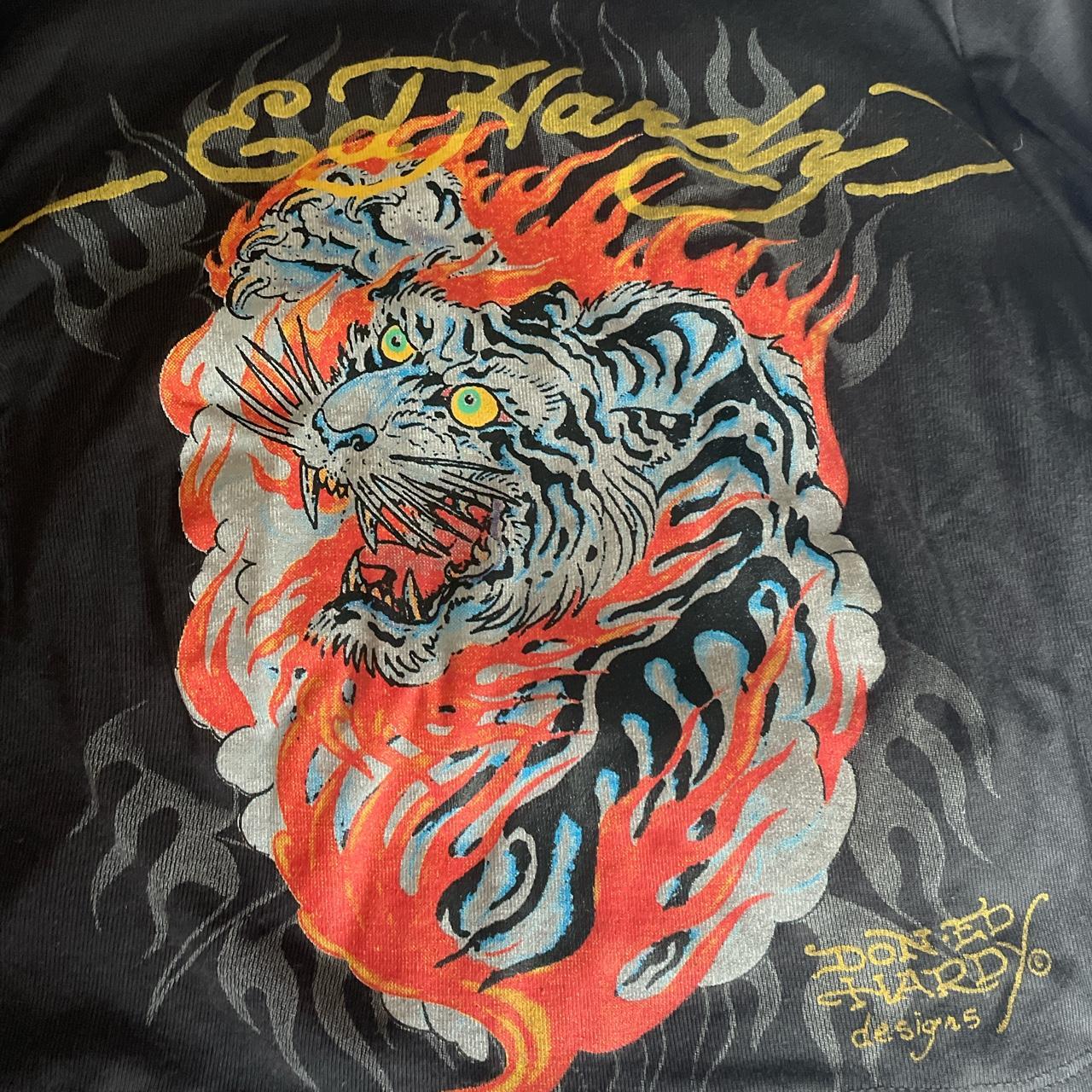 Ed Hardy Women's Black Crop-top | Depop