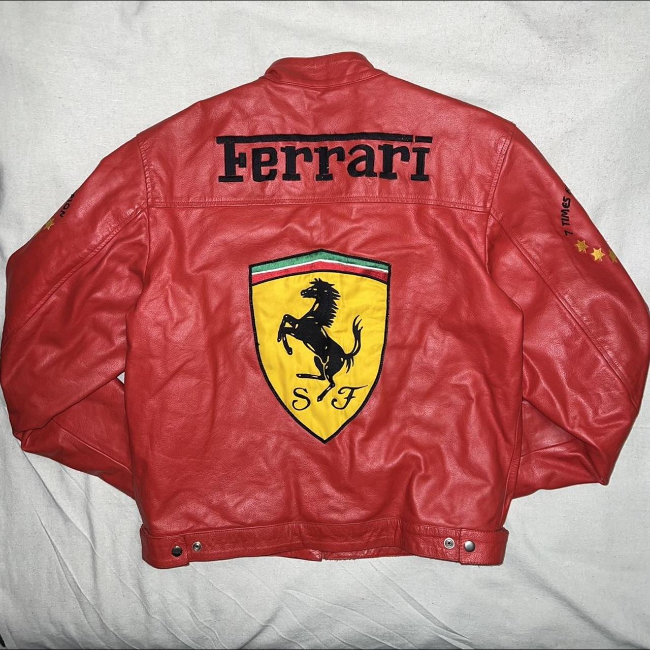Ferrari Leather Jacket Michael Schumacher... - Depop