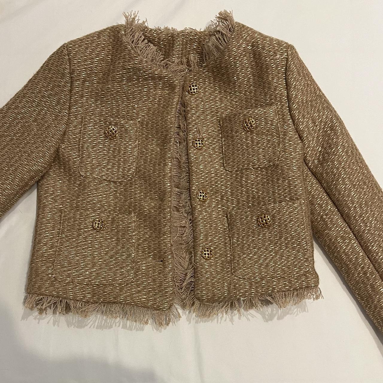 Brown tweed jacket Magno tweed jacked dupe Never... - Depop