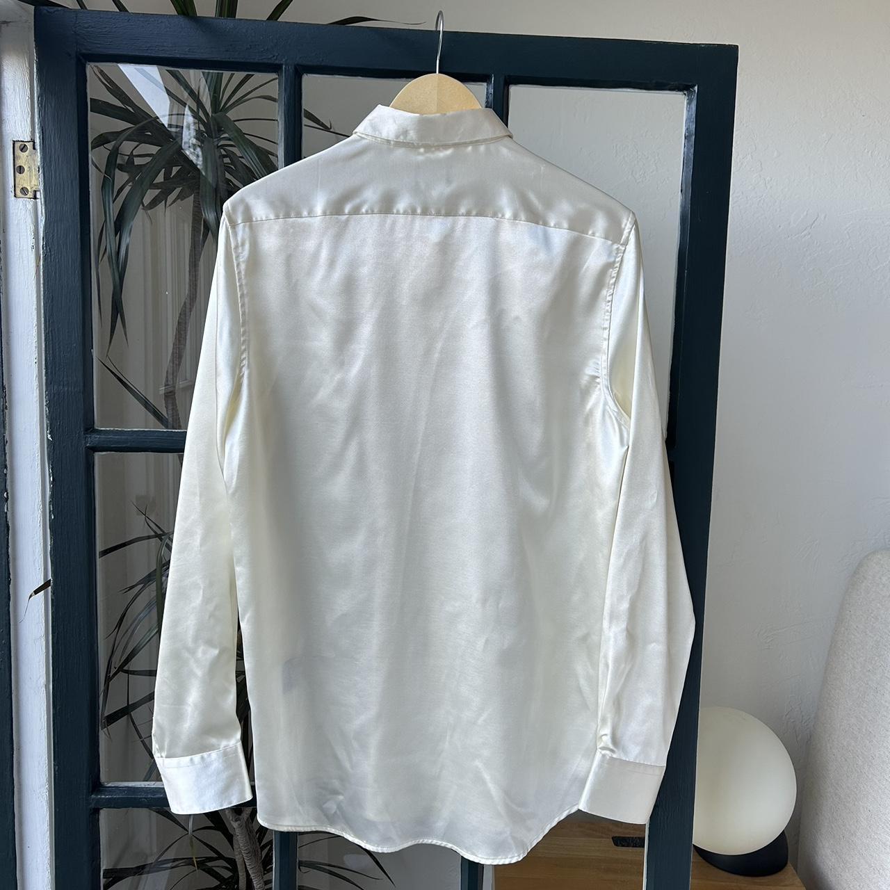 Creamy satin feel Devil’s Advocate button up. No... - Depop