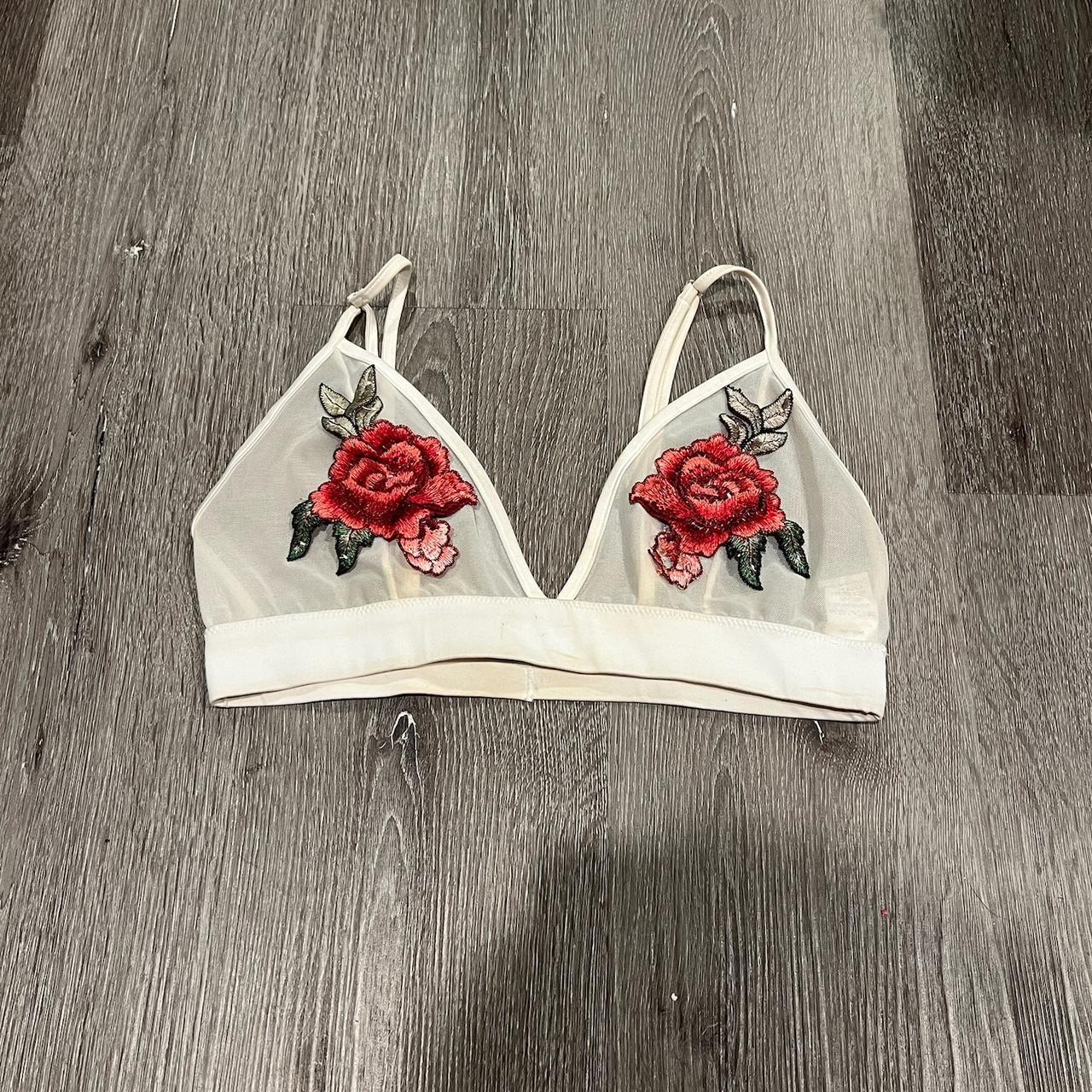 cute floral bralette size medium - Depop