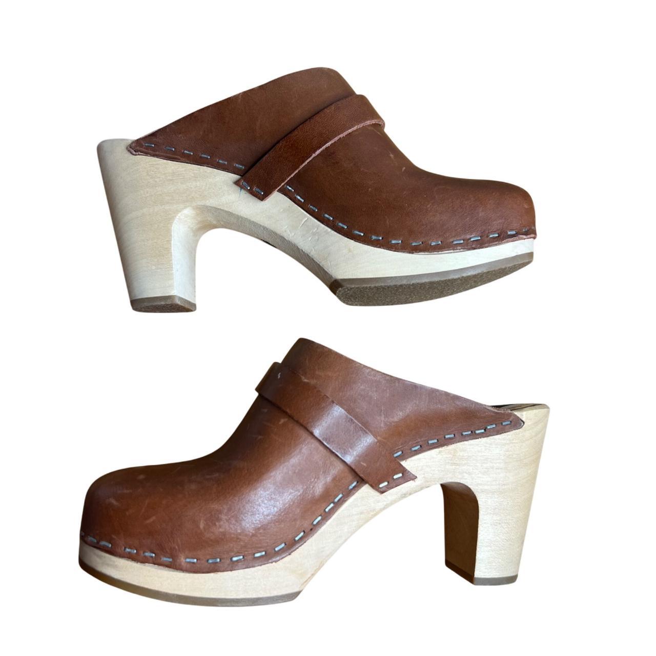 Swedish Hasbeens Clogs Womens Size 6 Brown Leather... | Depop
