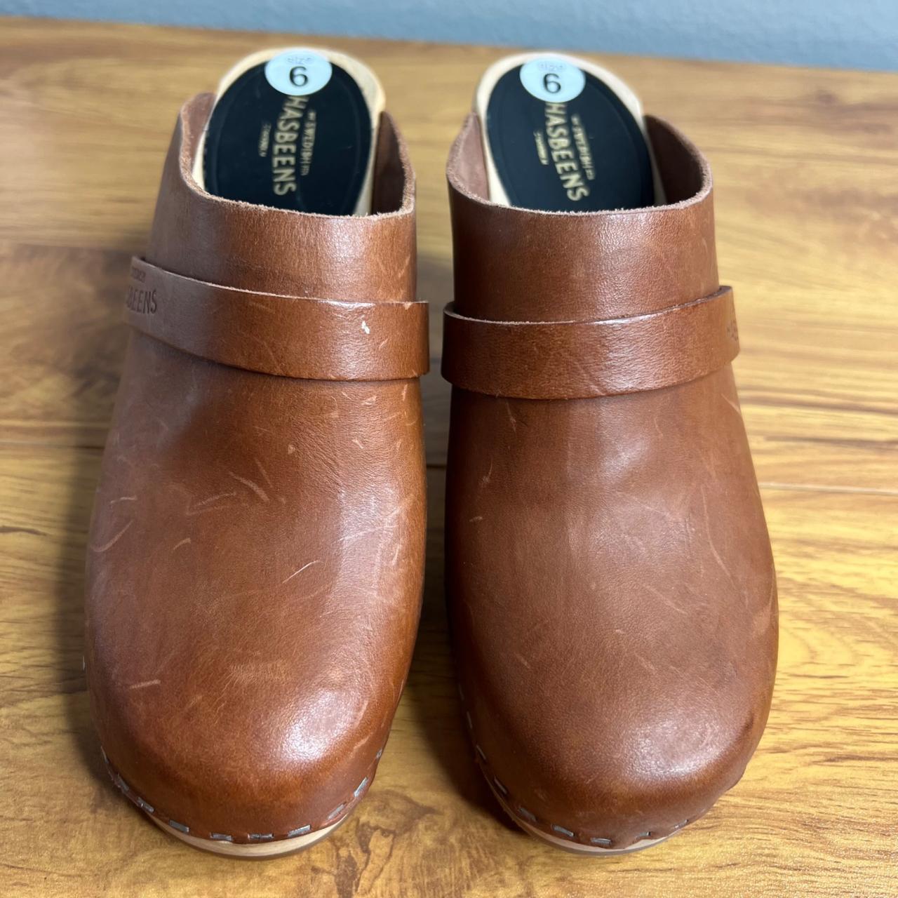 Swedish Hasbeens Clogs Womens Size 6 Brown Leather... | Depop