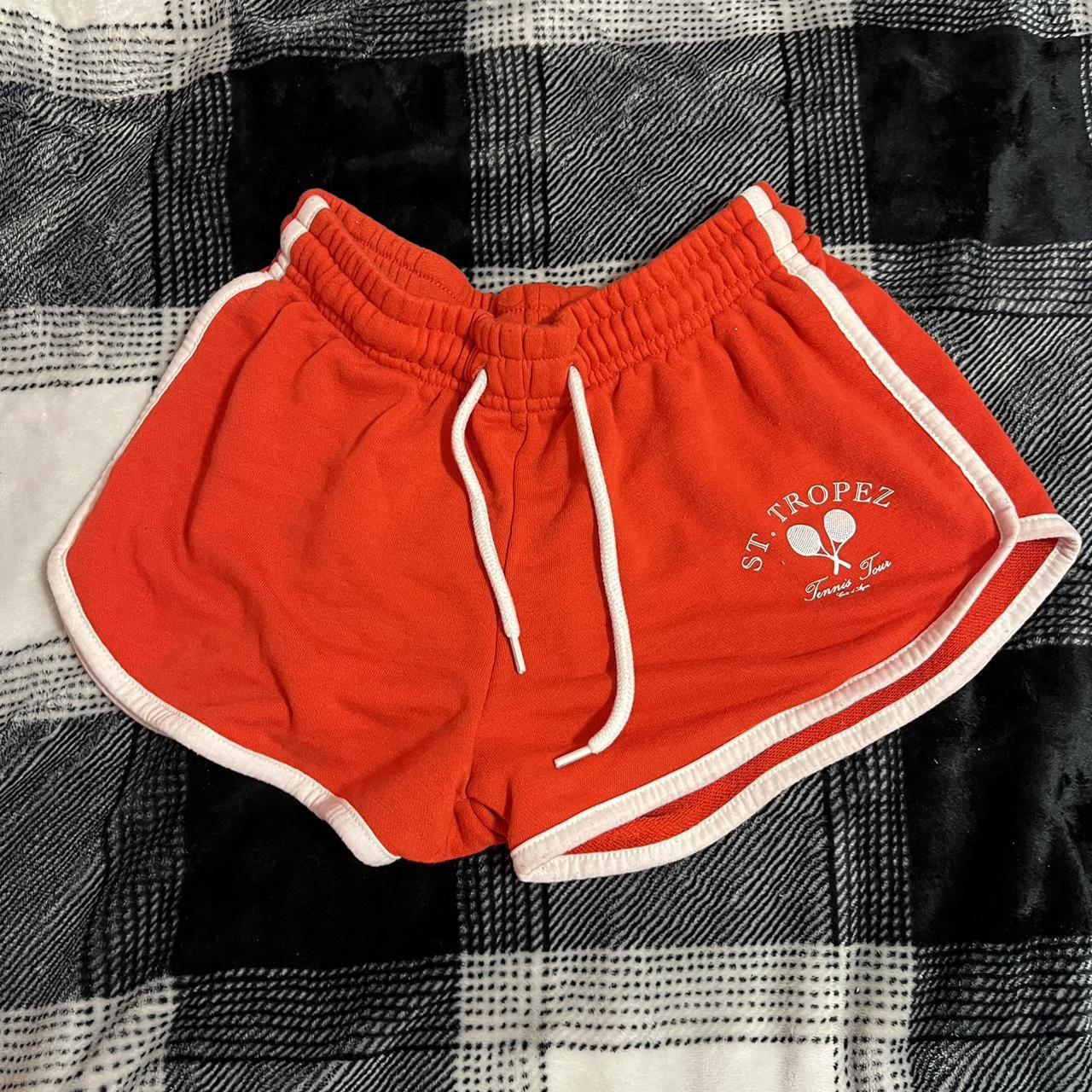 Red Sports wear mini shorts - Depop