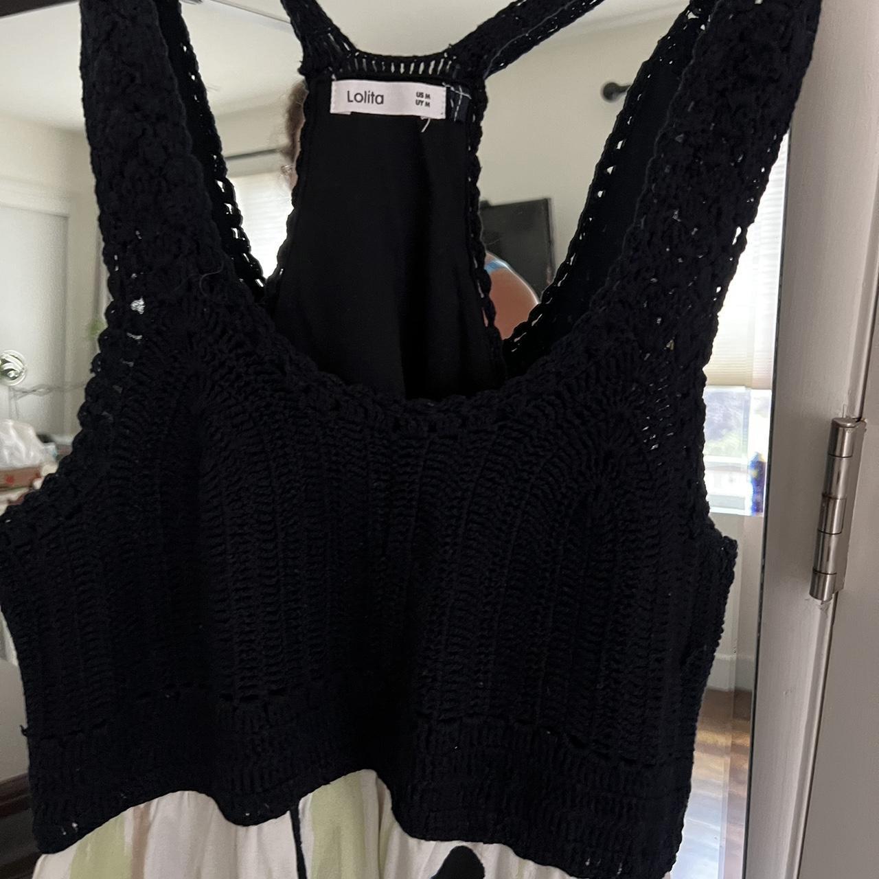 Very cute dress / combination with crochet /Flowy... - Depop