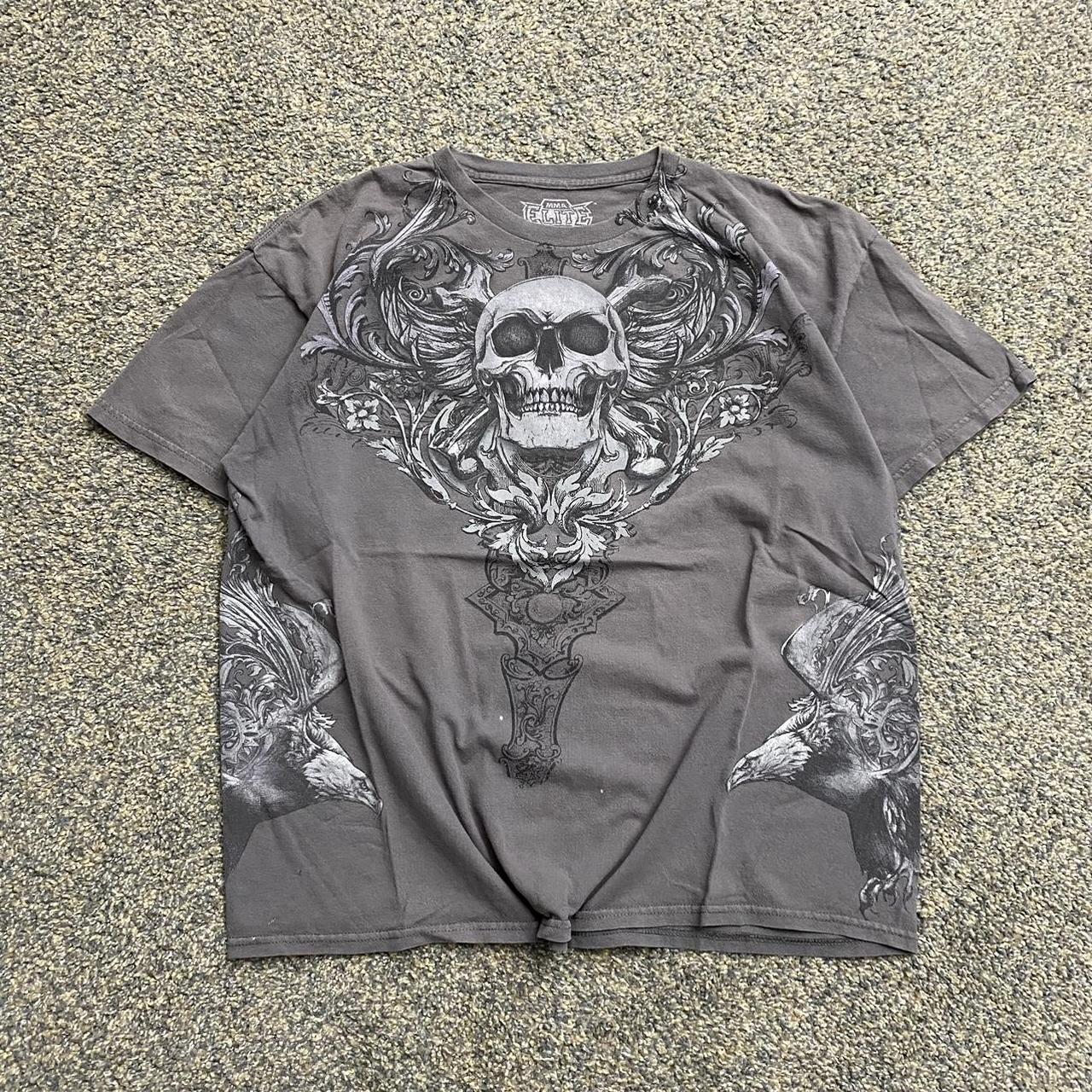 MMA Elite cyber skull tee SIZE: XL Condition: worn... - Depop