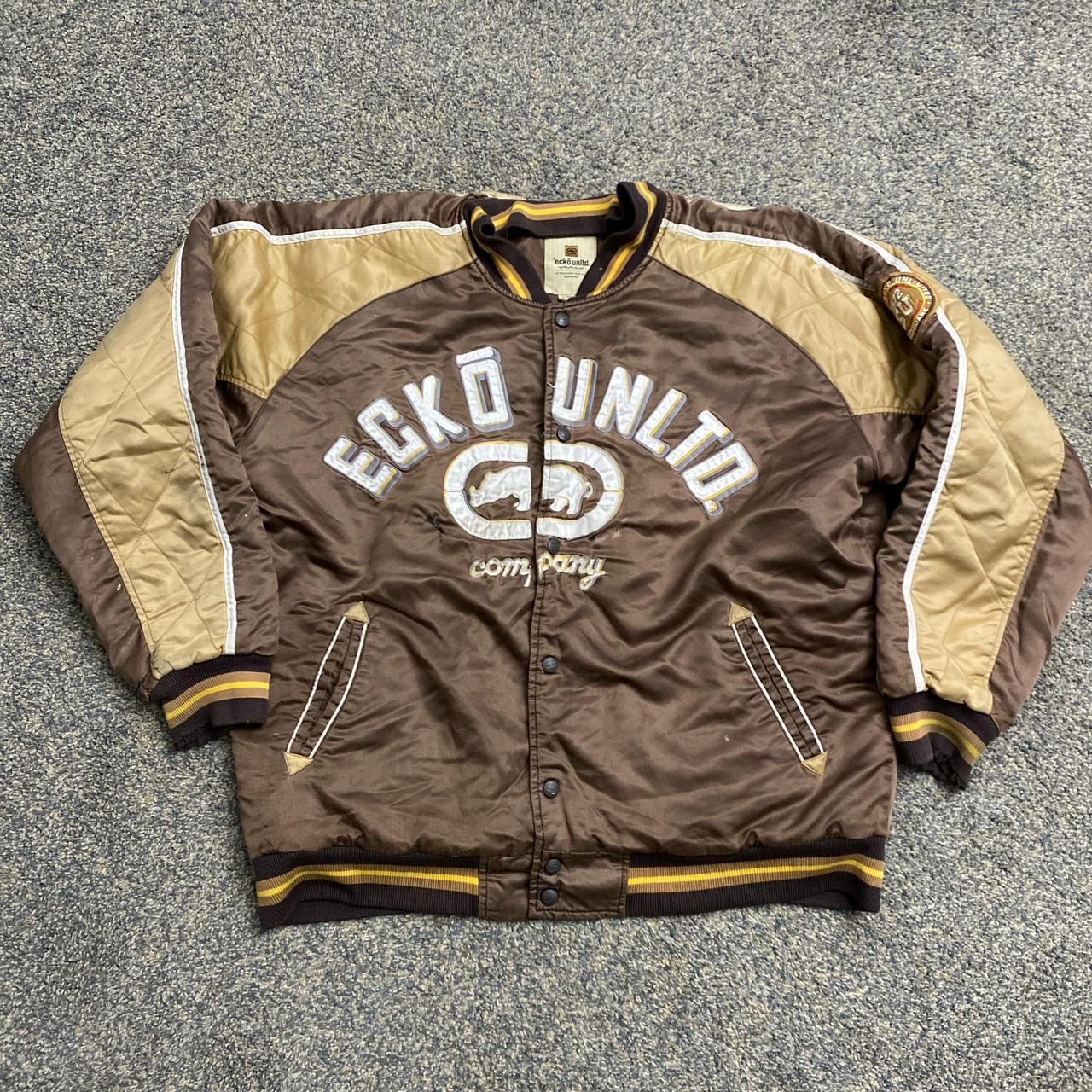 Ecko Unlimited Vintabe varsity jacket SIZE:... - Depop