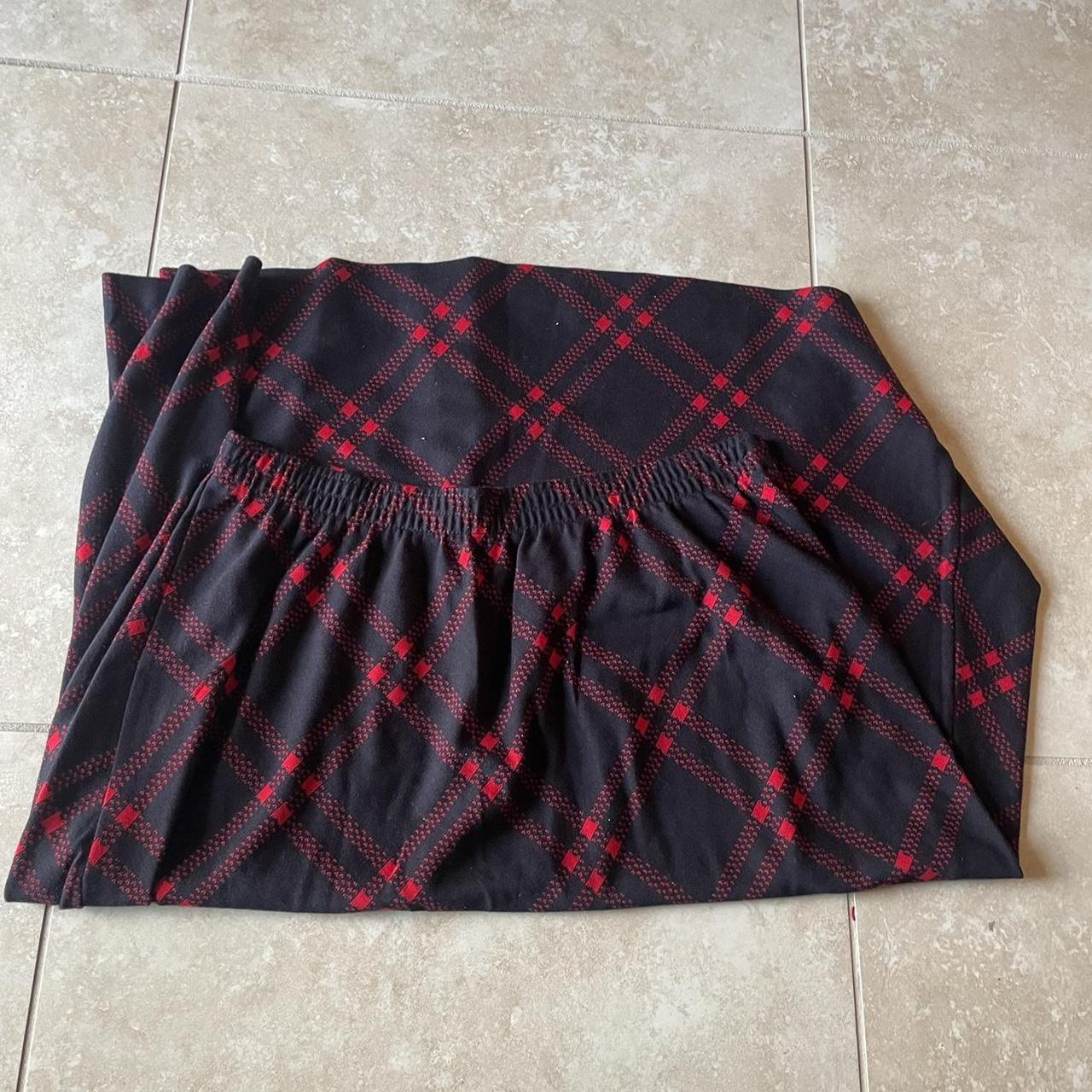 90s vintage grunge preppy goth red & black plaid... - Depop