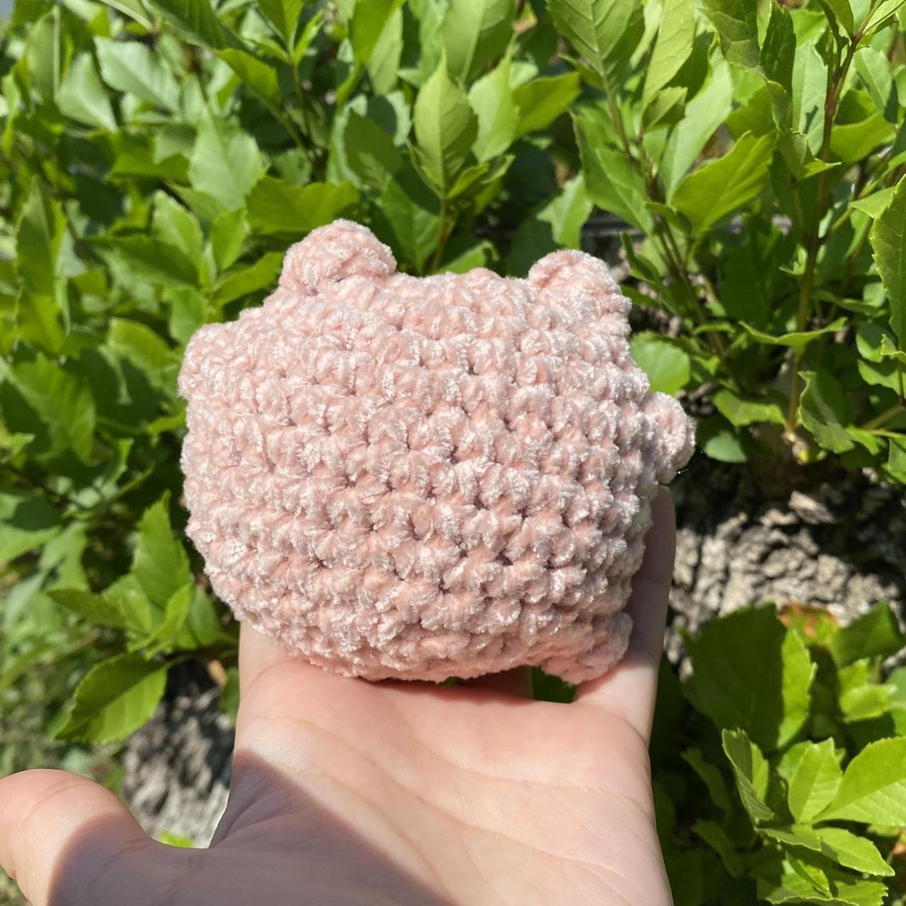 🕊 I ship out twice a week 🕊 Light pink crochet frog... - Depop