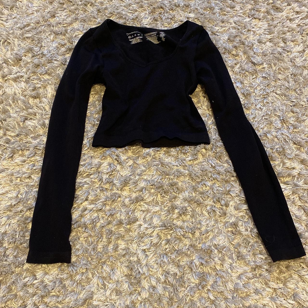 Black primark long sleeve ribbed top - Depop