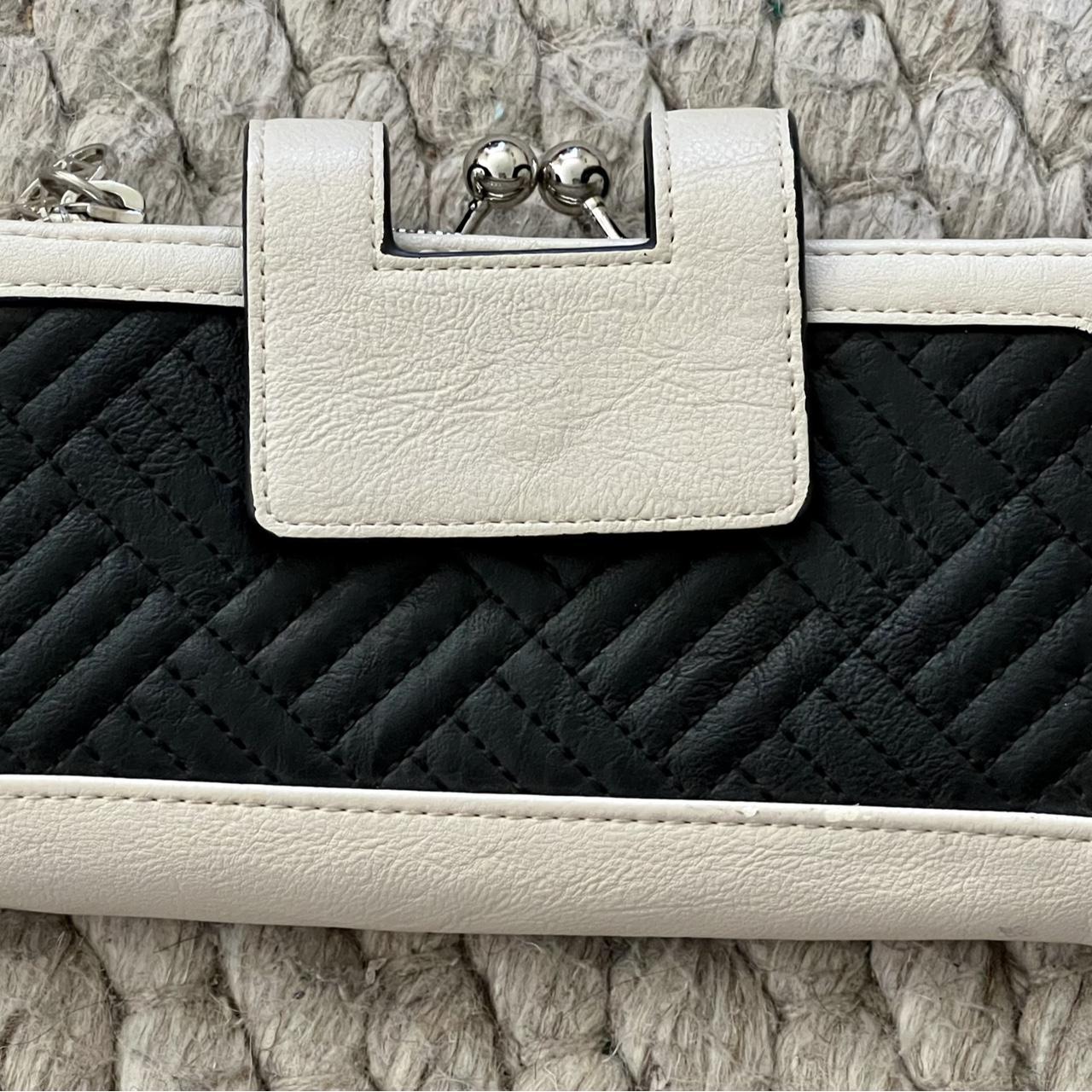 MARIKAI CREAM & BLACK WALLET PURSE WITH COIN POUCH,... - Depop