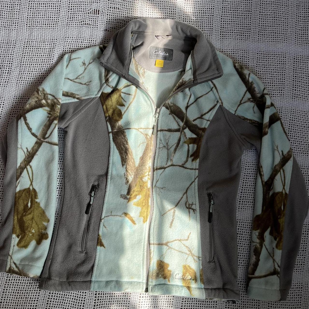 Cabela’s super soft camo, teal, and grey zip up... - Depop