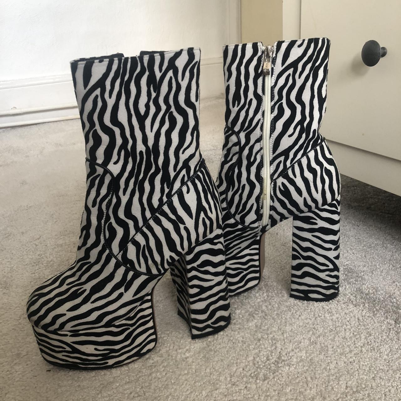 Lamoda zebra platform boots - Only worn a few times,... - Depop
