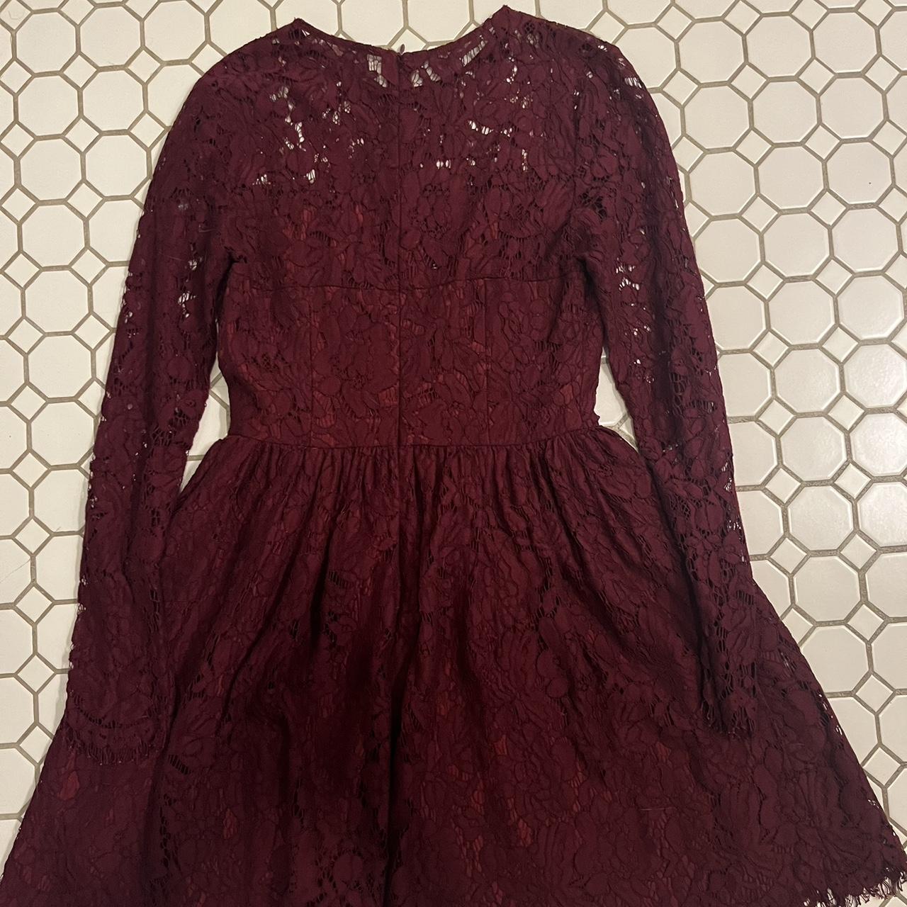 Super beautiful maroon lace dress Lace is super... - Depop
