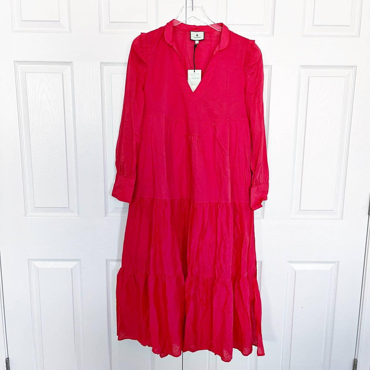 Tuckernuck Bristol Midi Tiered Dress Stand collar... - Depop